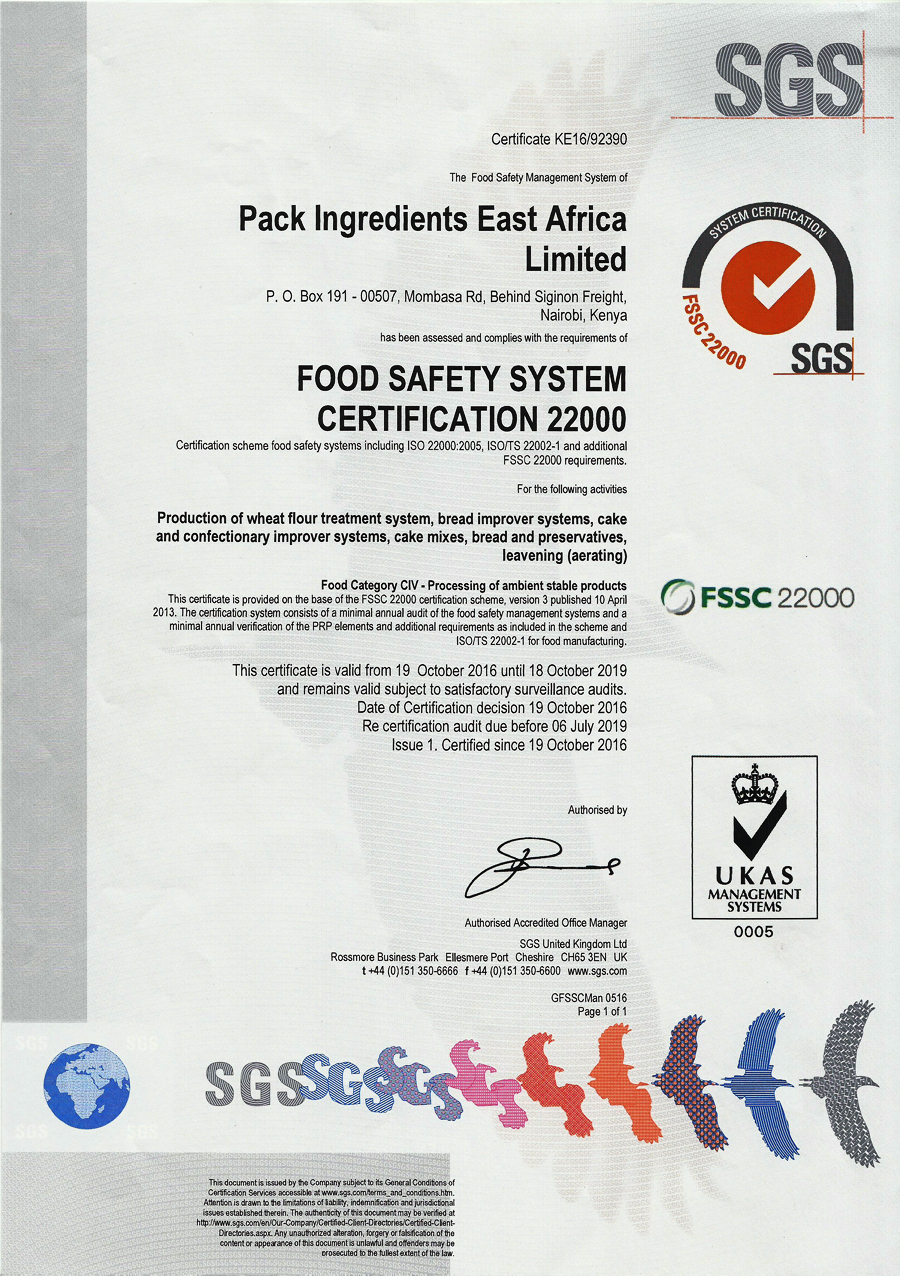 Pack Ingredients EA Ltd